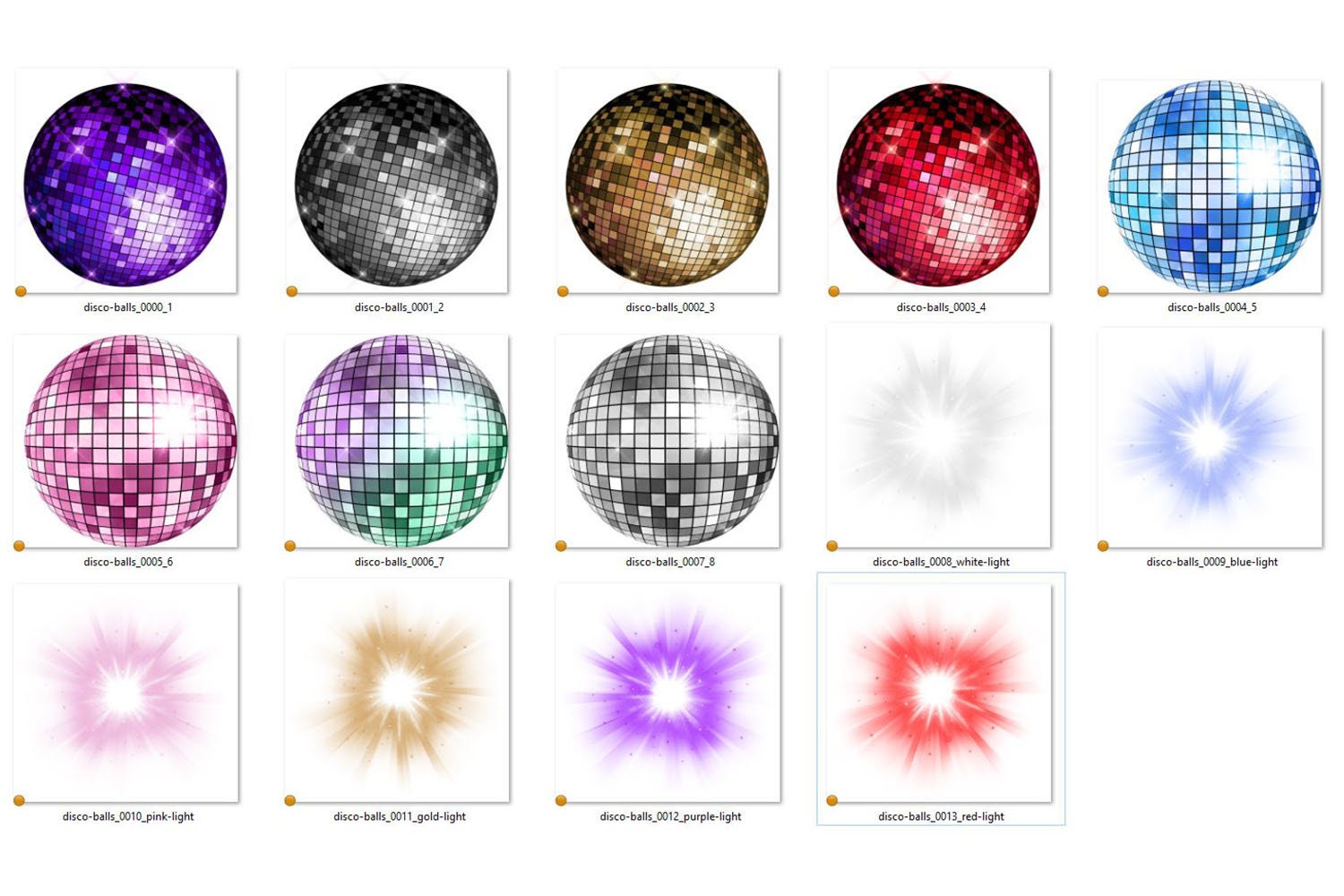 Disco Ball Clipart, Party Light Bursts, PNG Graphics (digital Download ...