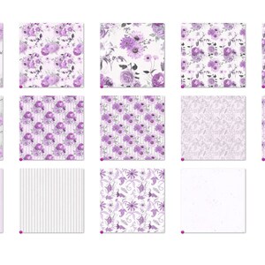 Purple Floral Digital Paper, Seamless Backgrounds With Purple Flower ...