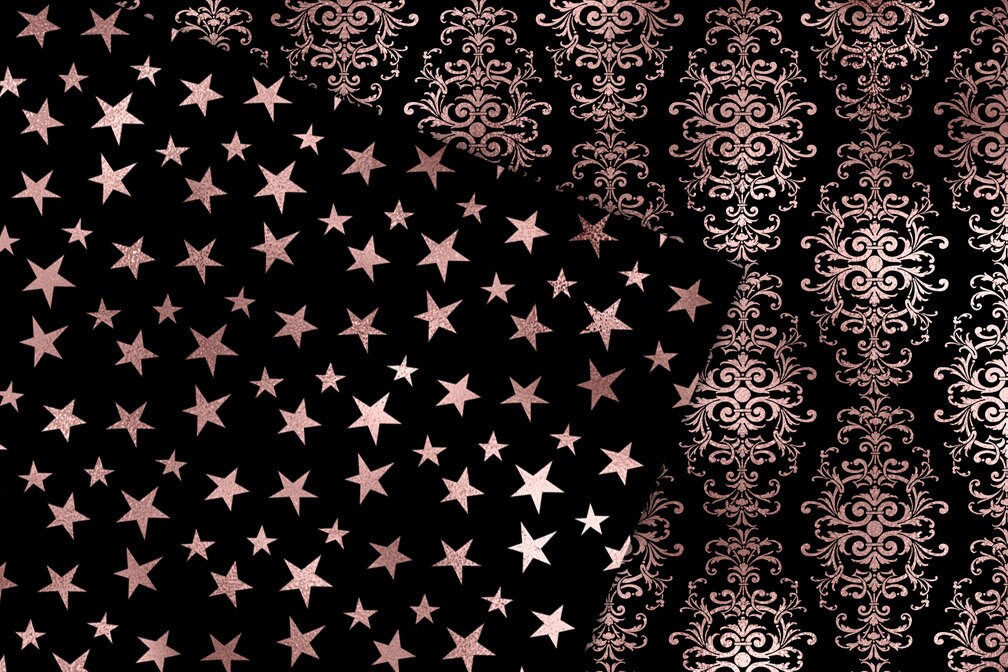 Rose Gold & Black Digital Paper – Seamless Foil Backgrounds (digital ...