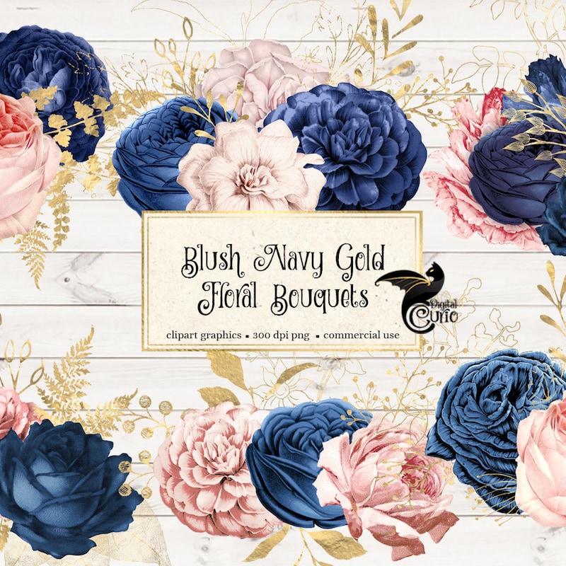 Pink and Navy Blue - Etsy