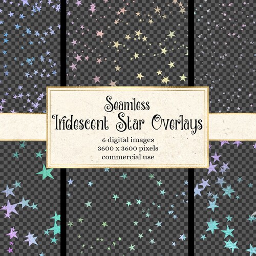 Seamless Silver Star Overlays Starry Night Star Patterns in | Etsy