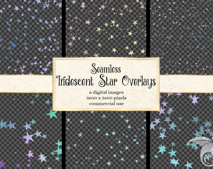 Seamless Iridescent Star Overlays Starry Night Star Patterns - Etsy