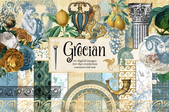 Grecian Digital Scrapbooking Kit Ancient Greece Clipart Clip - Etsy ...