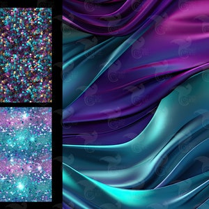 Mermaid Sparkle Digital Paper, Seamless Mermaid Disco and Scale ...