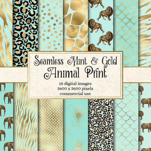 Rose Gold Safari Digital Paper Seamless African Animal | Etsy