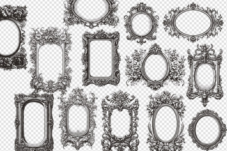 Vintage Victorian Frames Clipart – Shabby Chic Graphics (digital ...