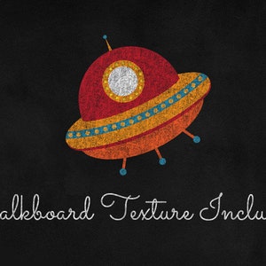 Chalkboard Rockets Clipart, Chalkboard Outer Space Clip Art - PNG ...