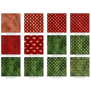 Golden Christmas Digital Paper, Seamless Backgrounds and Patterns ...