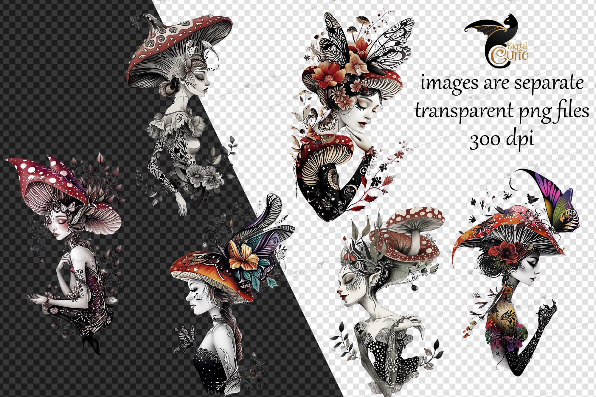 Mushroom Pixies Clipart - Fantasy Fairy Woodland Png Clip Art Graphics ...