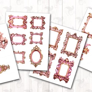 Pink Rococo Frames Clipart - Antique Baroque Vintage Clip Art Graphics ...