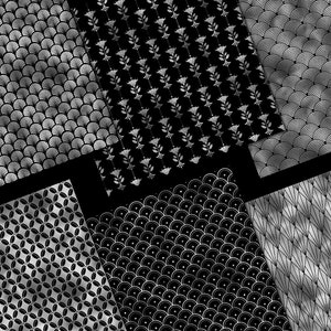 Black and Silver Art Deco Digital Paper, Seamless Deco Patterns in ...