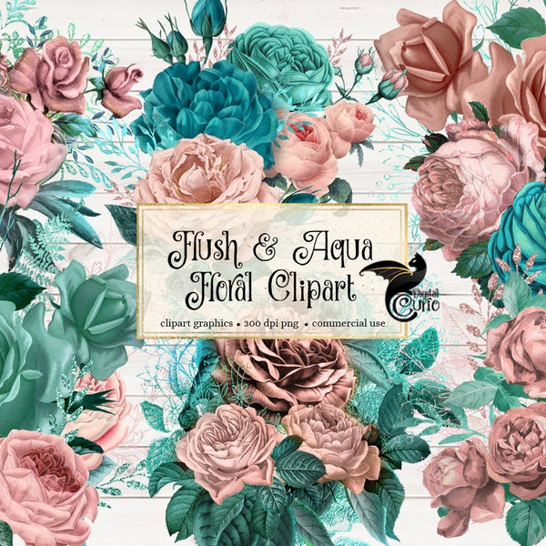Pink and Aqua - Etsy