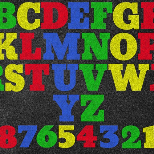 Rainbow Chalkboard Alphabet Clipart Chalk Style Letters and - Etsy