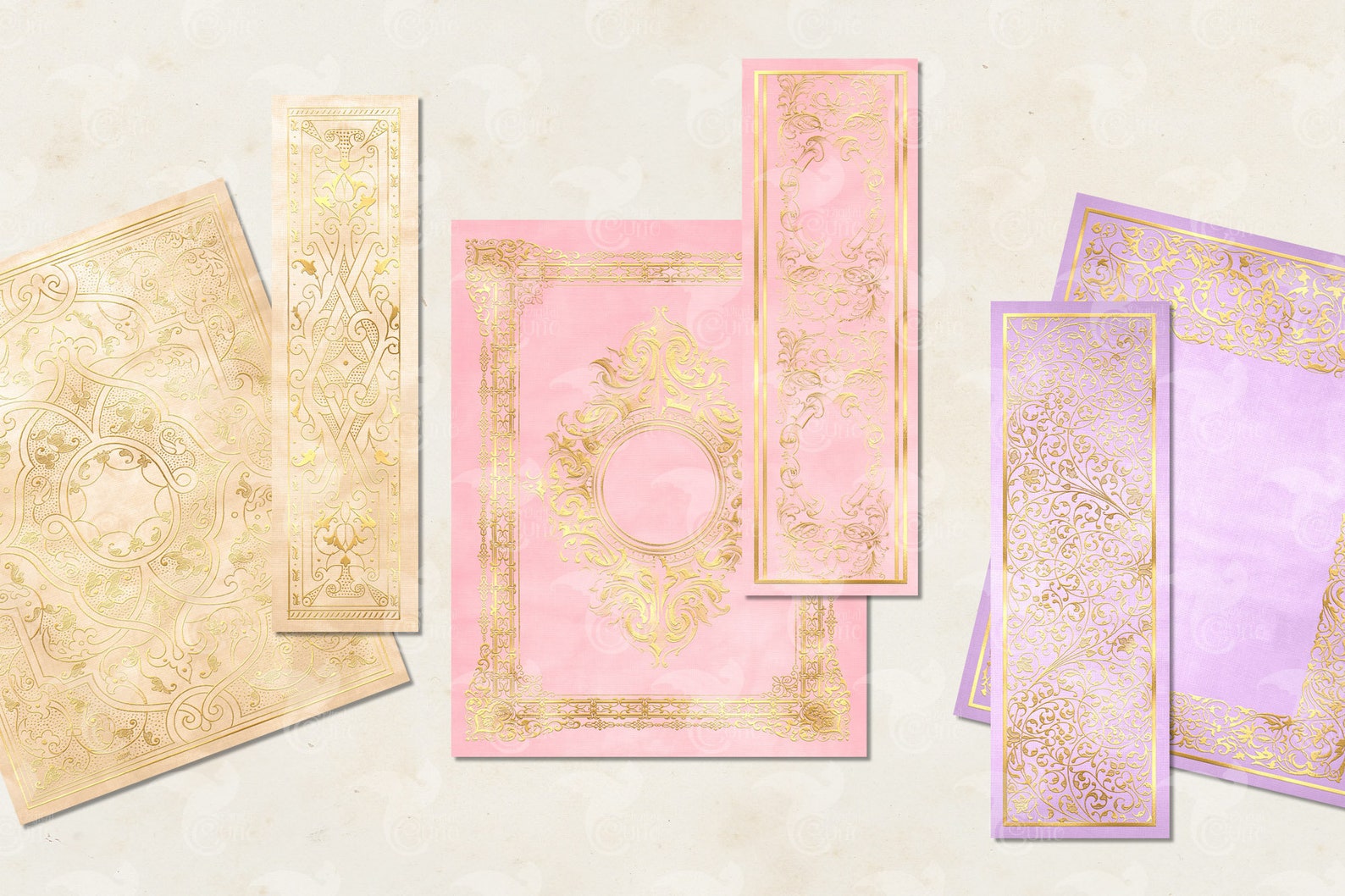 Pastel Book Covers Printable Decorative Gilded Book Covers - Etsy