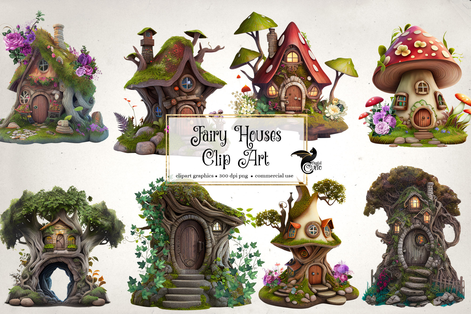 Fairy Houses Clipart Fairy Fantasy Clip Art Graphics for - Etsy UK