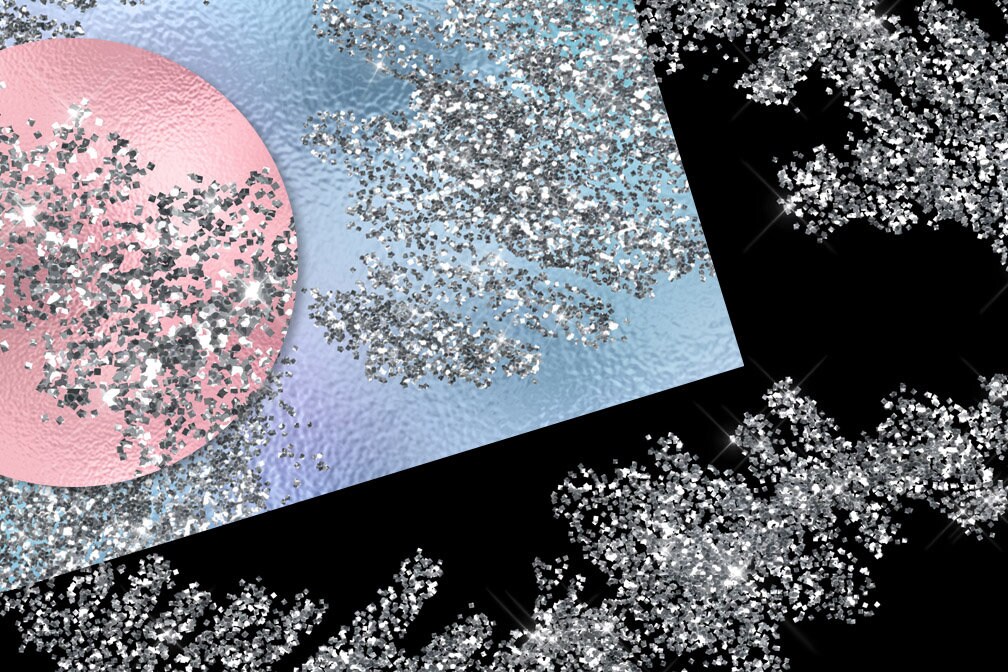 Silver Glitter Digital Paper, Seamless Sparkle Patterns (digital ...