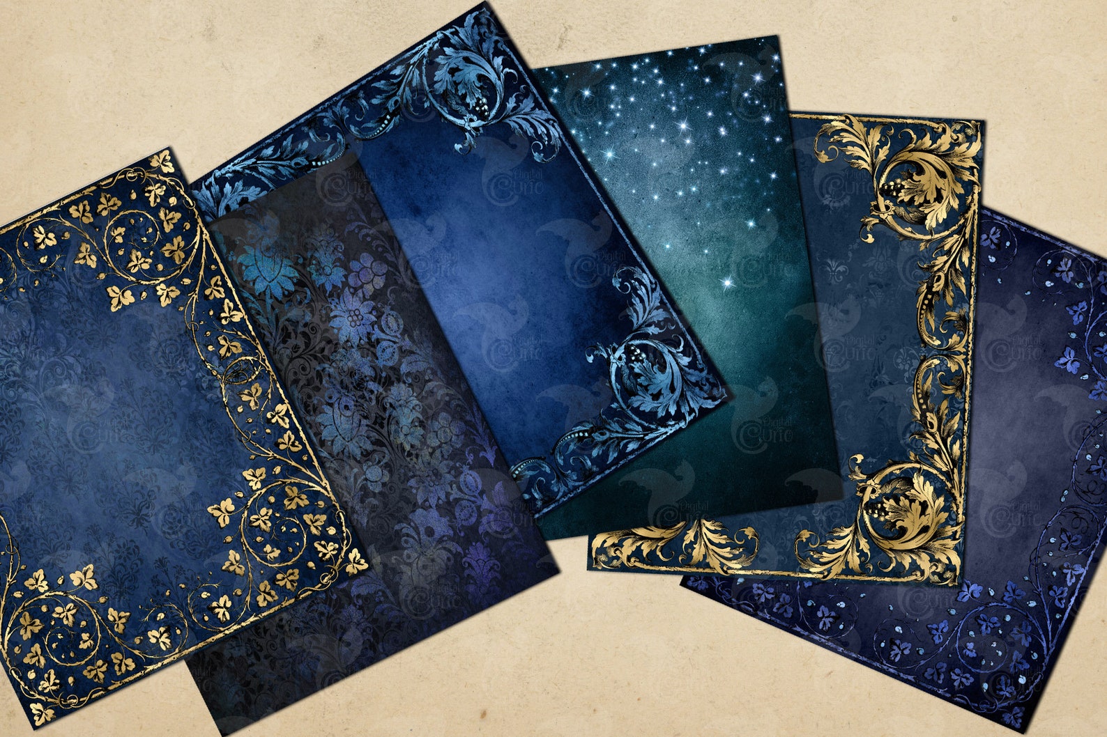 8x10 Blue Enchantment Digital Paper Digital Paper Grunge Junk - Etsy