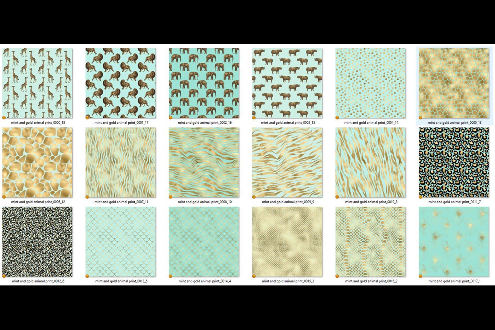 Mint and Gold Animal Skins Digital Paper Seamless African | Etsy