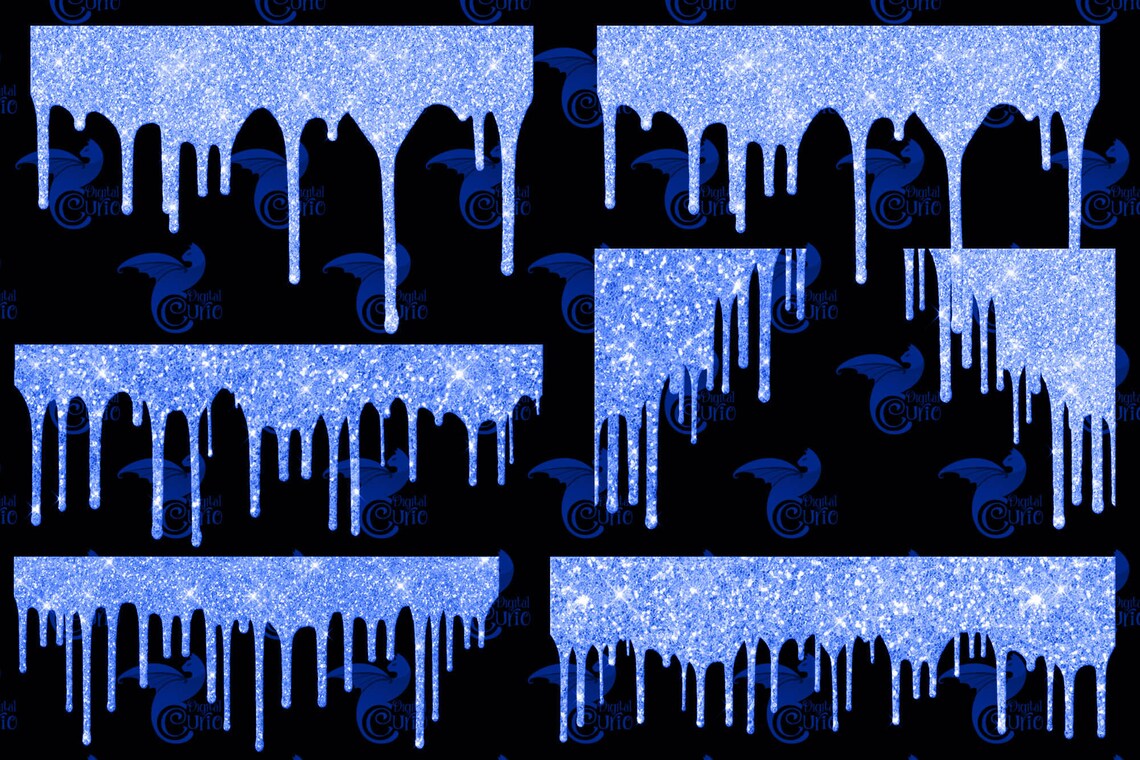 Royal Blue Glitter Drips Overlays Glitter Drips Like | Etsy