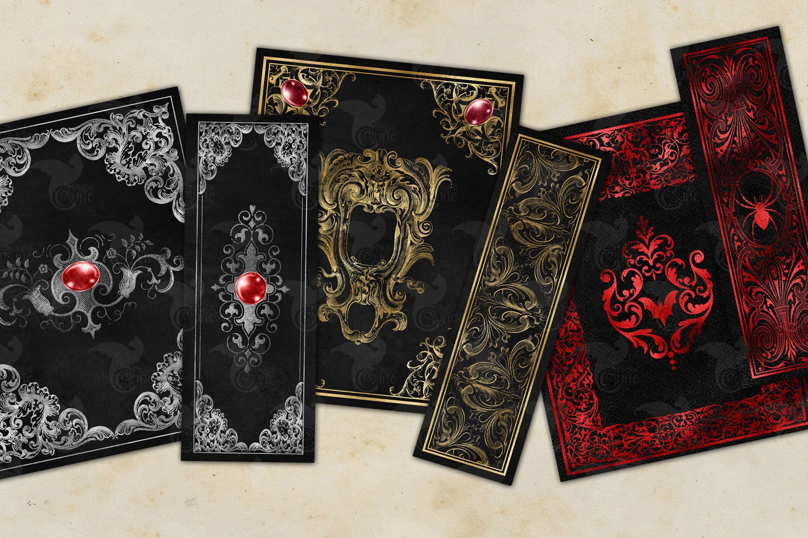 Vampire Book Covers, Gilded Leather Designs (digital Download) - Etsy