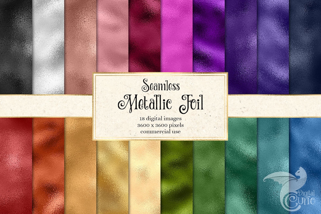 Metallic Foil Textures - Seamless Foil Digital Paper Printable Instant ...
