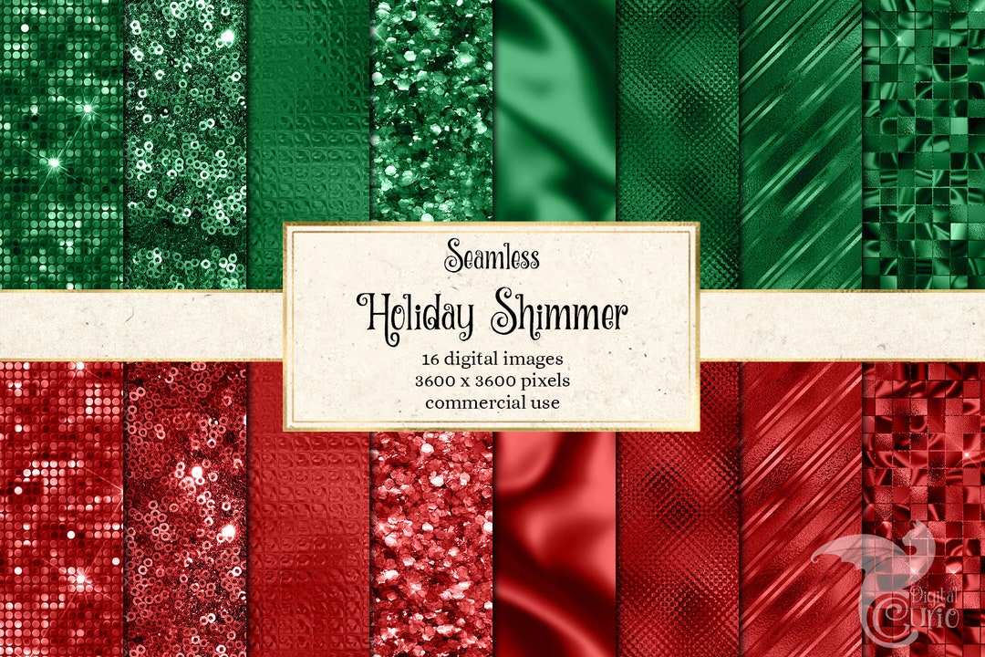Holiday Shimmer Digital Paper - Seamless Textures With Glitter and ...