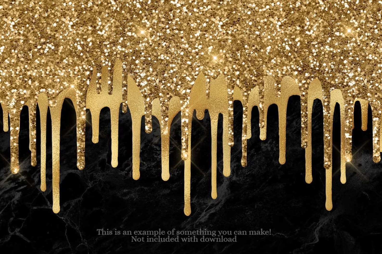Dripping Gold Clipart Gold Glitter Drips Like Frosting With - Etsy