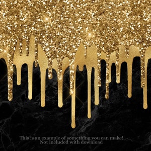 Dripping Gold Clipart - Gold Glitter Drips Like Frosting With Gold Foil ...