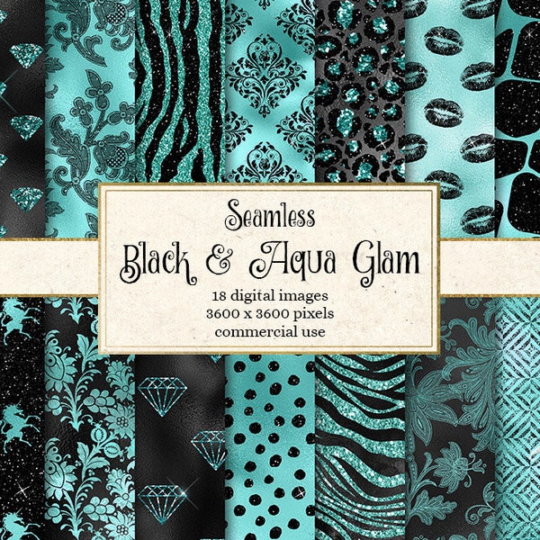 Aqua and Black - Etsy