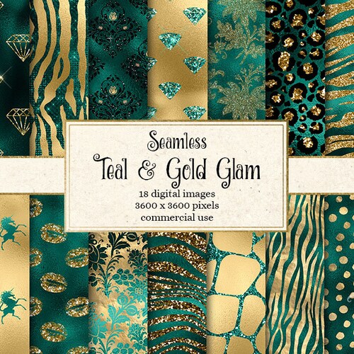 Burgundy and Teal Glam Digital Paper Seamless Red Burgundy | Etsy