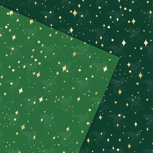 Celestial Gold Star Digital Paper, Seamless Backgrounds for Instant ...