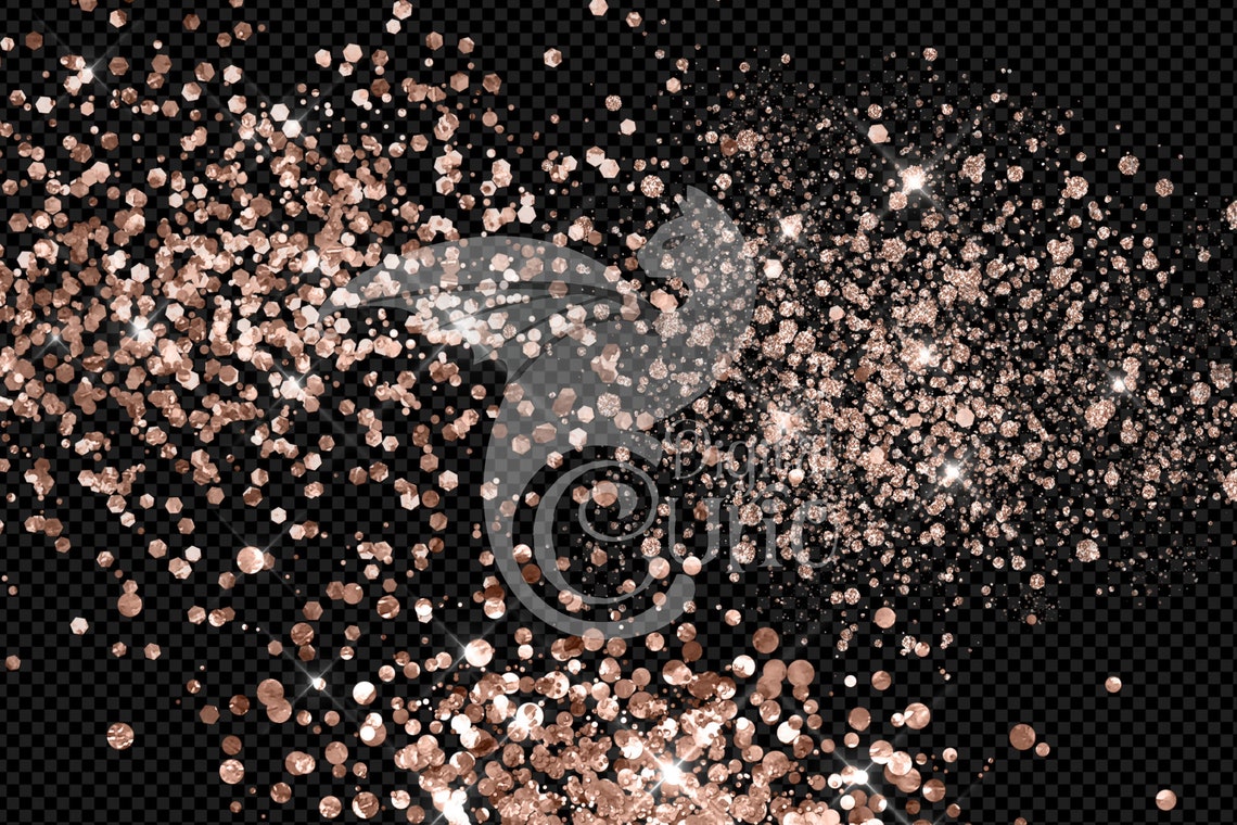 Rose Gold Glitter Elements Clipart Graphics in PNG Format | Etsy