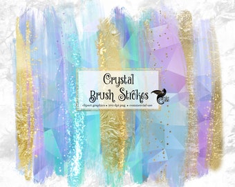 Rainbow Brush Strokes Clipart, PNG Format 300dpi, Rainbow Glitter ...
