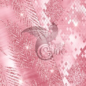 Pink Glitter Animal Print Digital Paper - Seamless Glam Luxury Textures ...