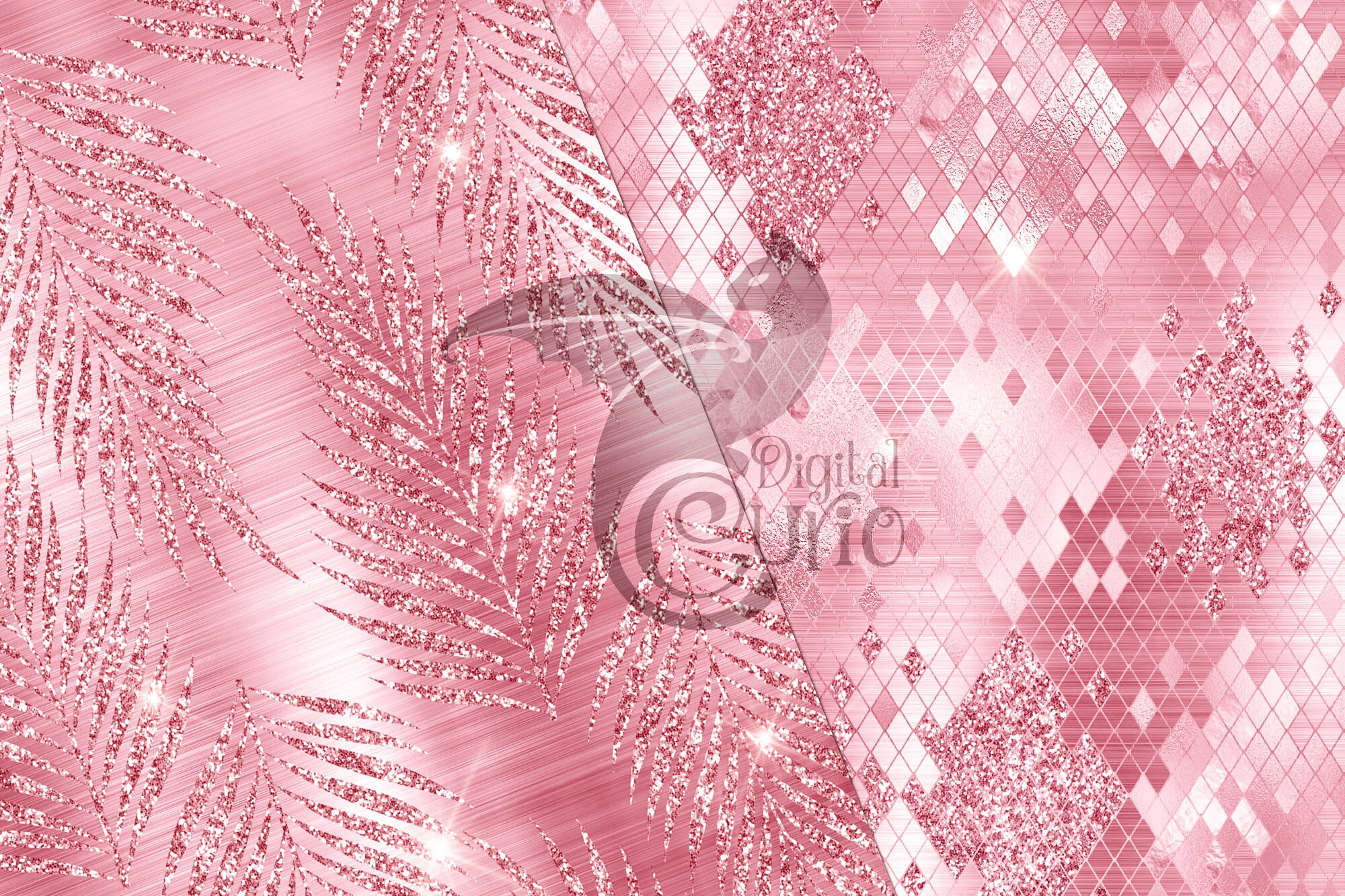Pink Glitter Animal Print Digital Paper Seamless Glam Luxury - Etsy
