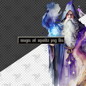 Watercolor Celestial Wizards Clipart - Magic Fantasy Watercolor PNG ...