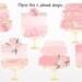 Blush Pink Watercolor Cakes Clip Art With Gold Glitter Leaves and ...