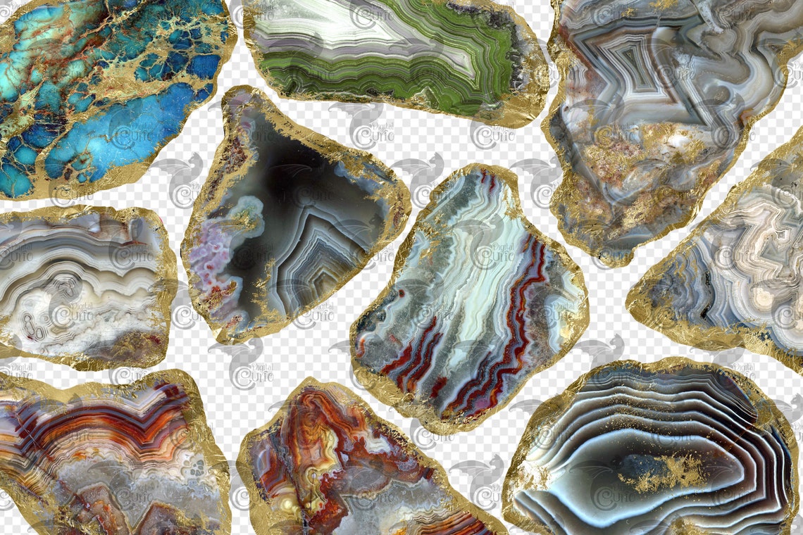 Gold Foil Agate Clipart Agate Geode Clip Art in Png Format - Etsy