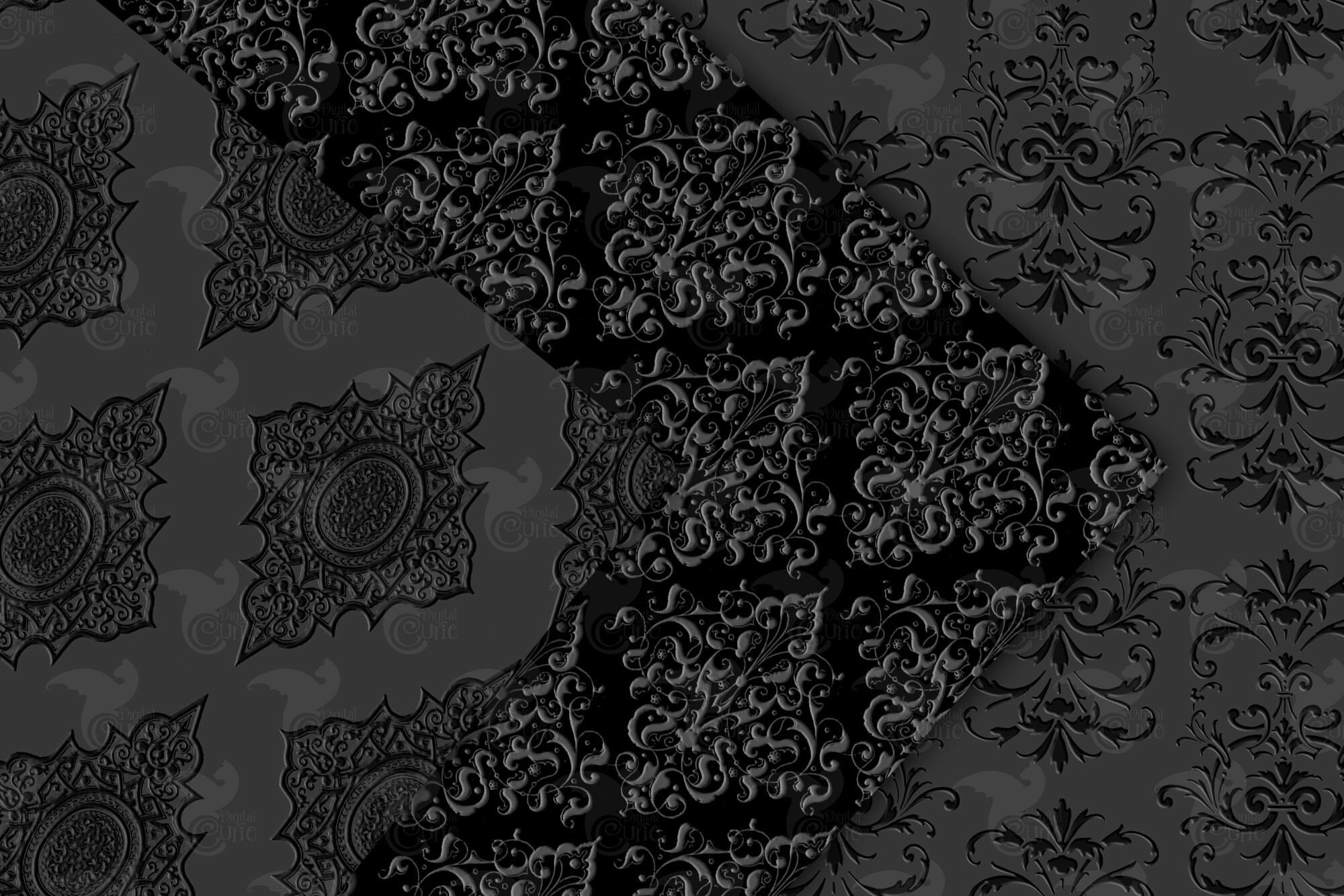 Black Damask Digital Paper Gothic Digital Paper Seamless - Etsy