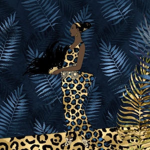 Blue and Gold Leopard Digital Paper, Seamless Leopard Spot Patterns ...