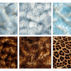Luxury Fur Digital Paper, Seamless Faux Fur Monster Pelt Textures ...