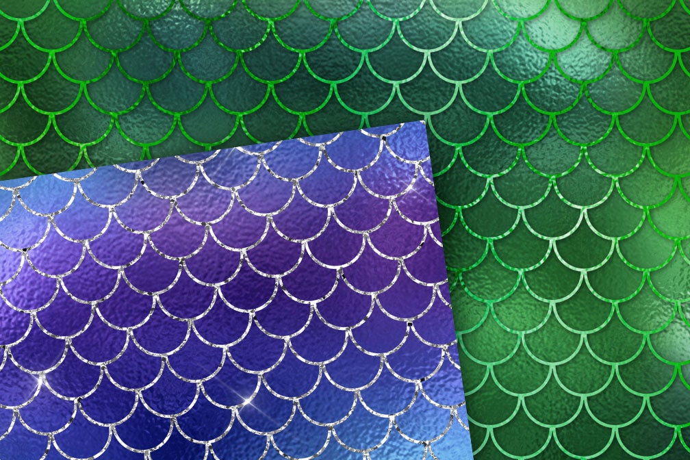 Mermaid Scale Overlays Seamless Mermaid Patterns Shimmering - Etsy