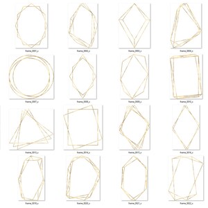 White and Gold Polygonal Frames Clipart, Geometric Gold Frame Clip Art ...