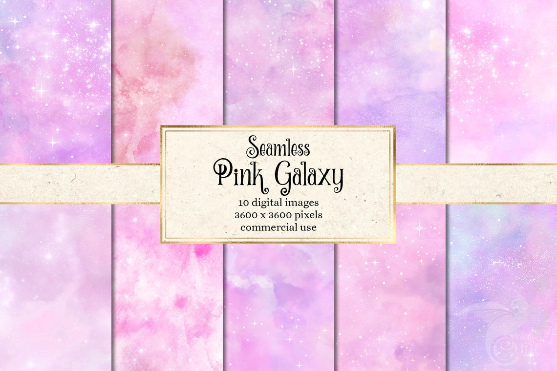 Pink Galaxy Digital Paper – Seamless Watercolor Textures (instant ...