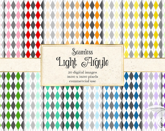 Light Argyle Digital Paper Seamless Patterns for Instant - Etsy