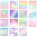 Rainbow Pastel Bokeh Digital Paper, Backgrounds in Soft Ombre Gradients ...