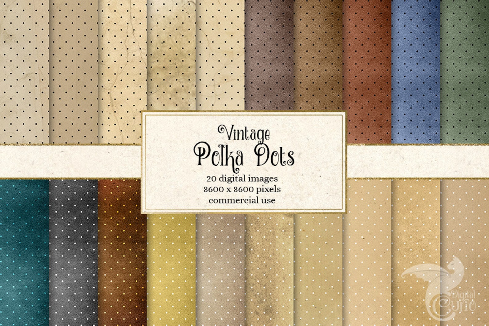Vintage Polka Dots Digital Paper Retro Scrapbook Paper Polka | Etsy