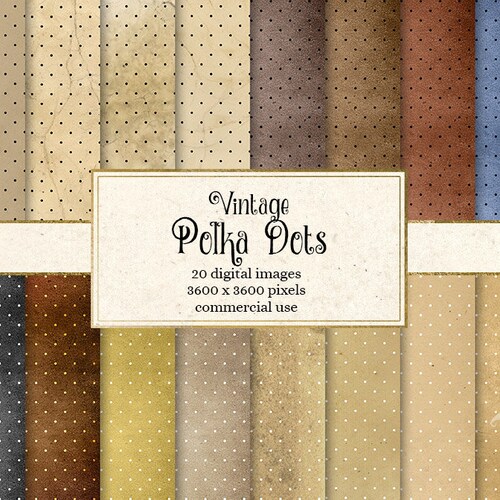 Vintage Polka Dots Digital Paper Retro Scrapbook Paper Polka | Etsy