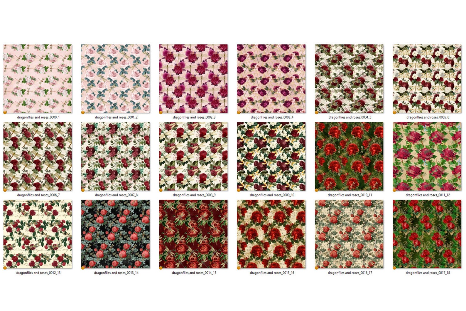 Dragonflies and Roses Digital Paper Seamless Dragonfly - Etsy