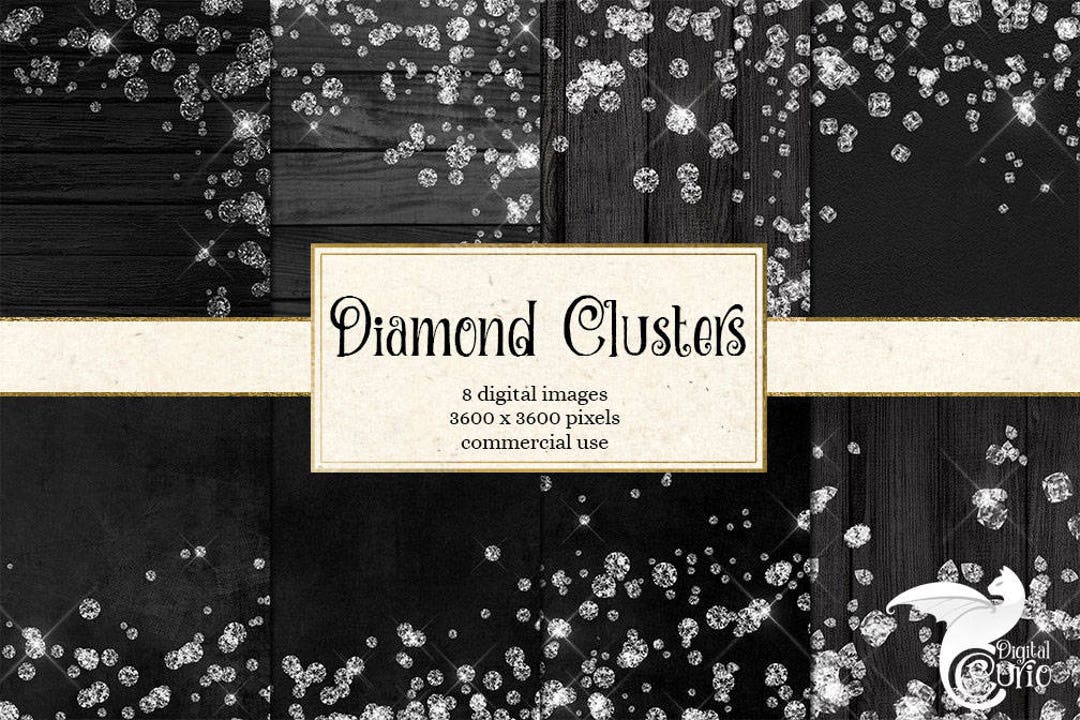 Sparkle Diamond Digital Paper – Black Texture Backgrounds (digital ...